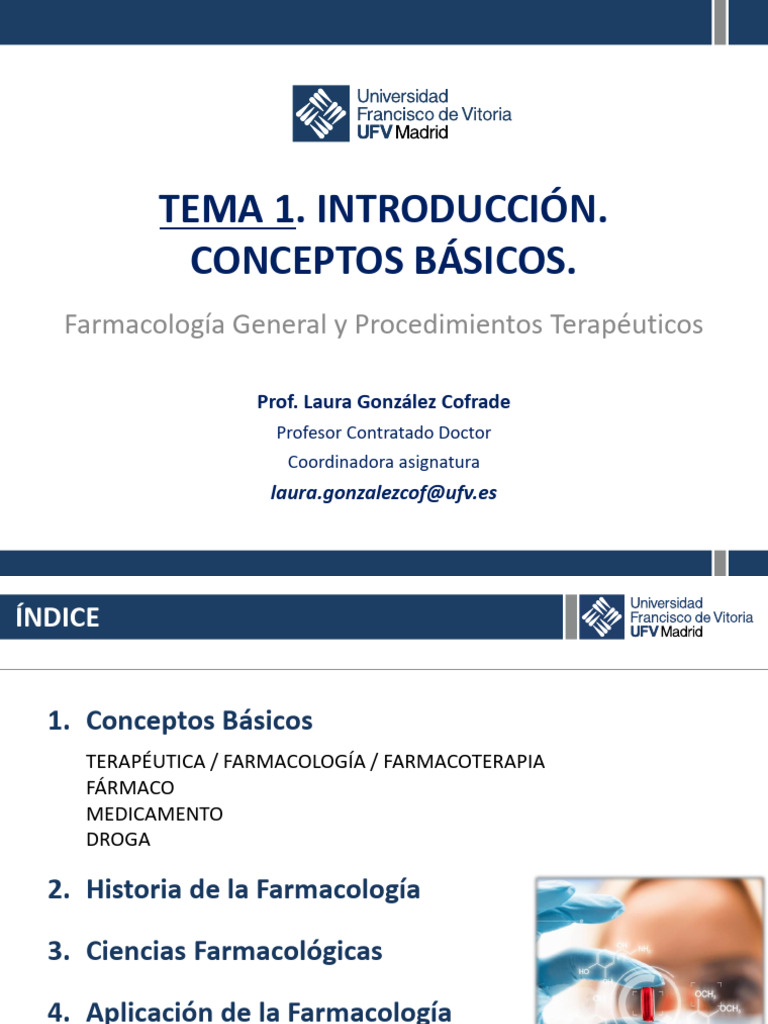 T.1+Introducci%C3%B3n.+Conceptos+b%C3%A1sicos | PDF | Medicamentos con ...