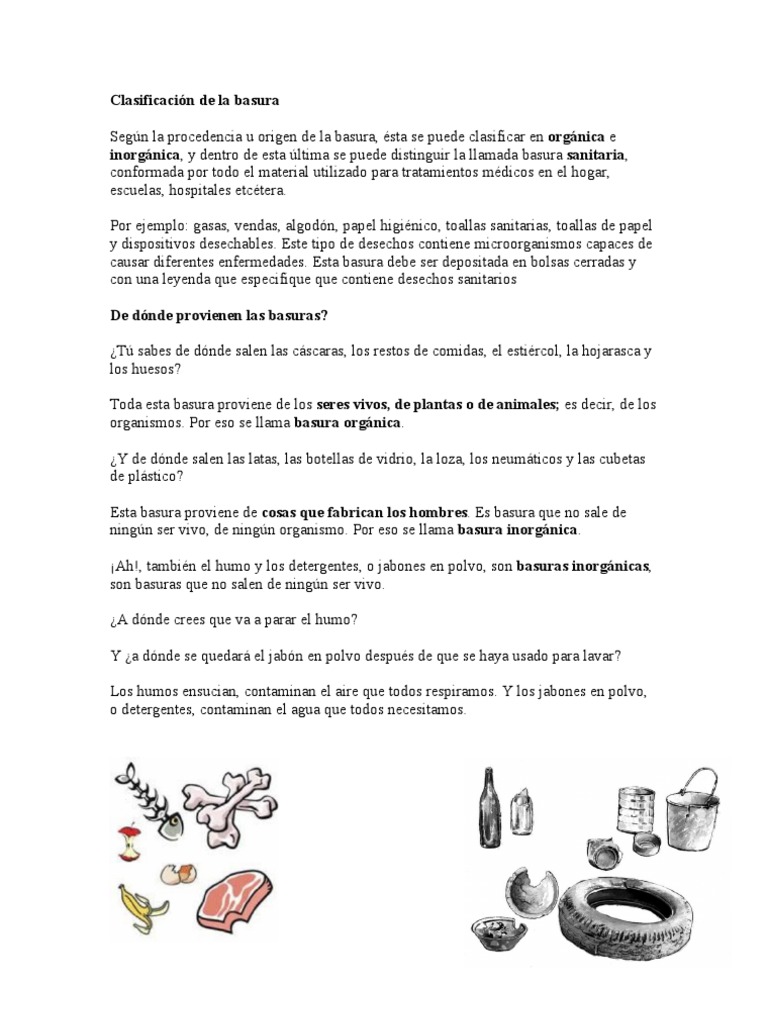 Clasificación de la basura | PDF | Reciclaje | Residuos