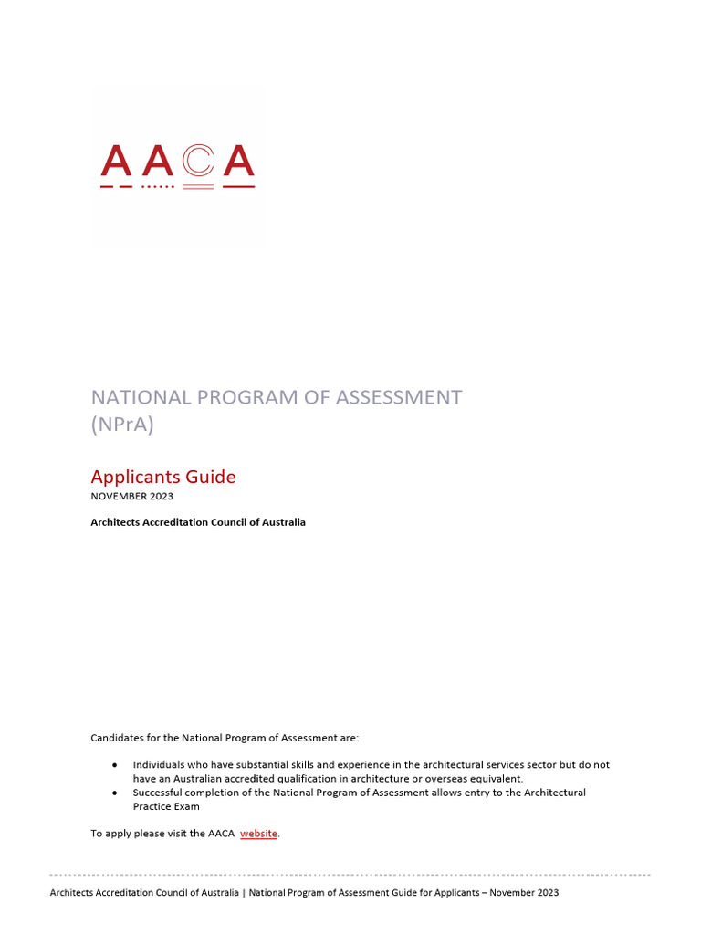 NPrA Applicants Guide - Nov 2023 | PDF | Architect | Design