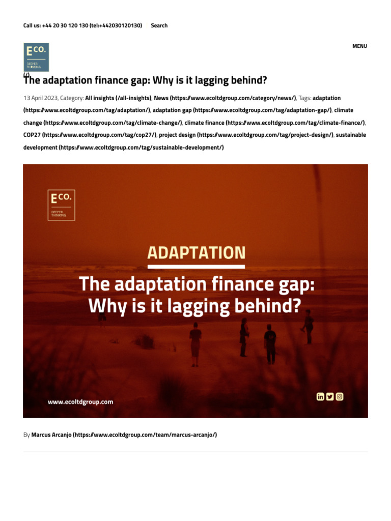 The Adaptation Finance Gap - Why Is It Lagging Behind - E Co | PDF ...