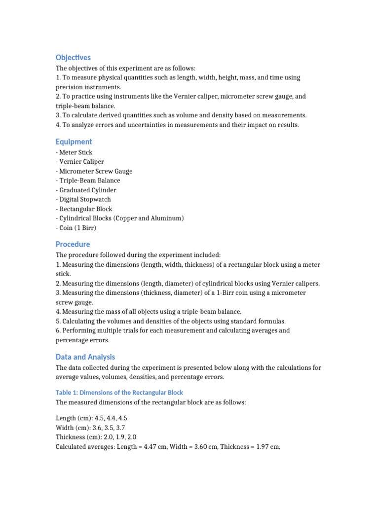 Final Laboratory Report | PDF | Significant Figures | Volume