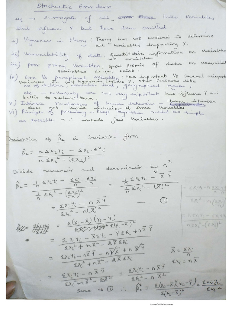 Intro Stochastic Error Tern | PDF