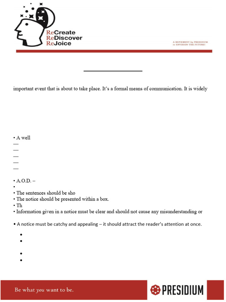 Notice Writing Guidelines and Examples | PDF | Linguistics | Human ...
