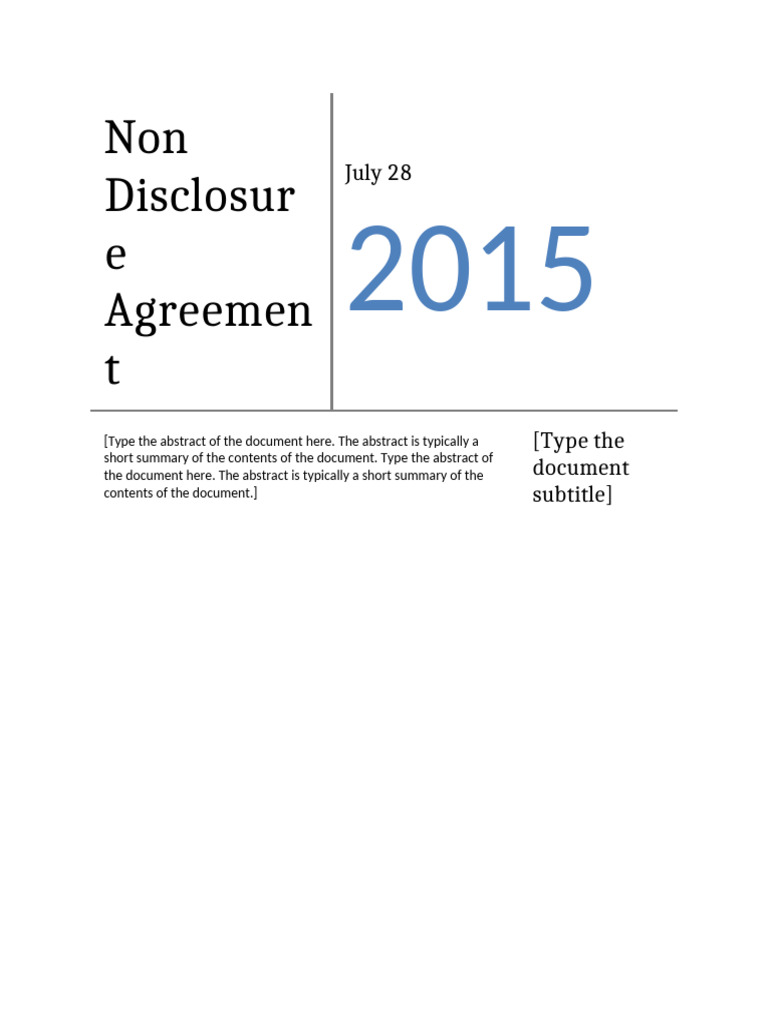 Non-Disclosure-Agreement-Template-21 | PDF | Non Disclosure Agreement ...
