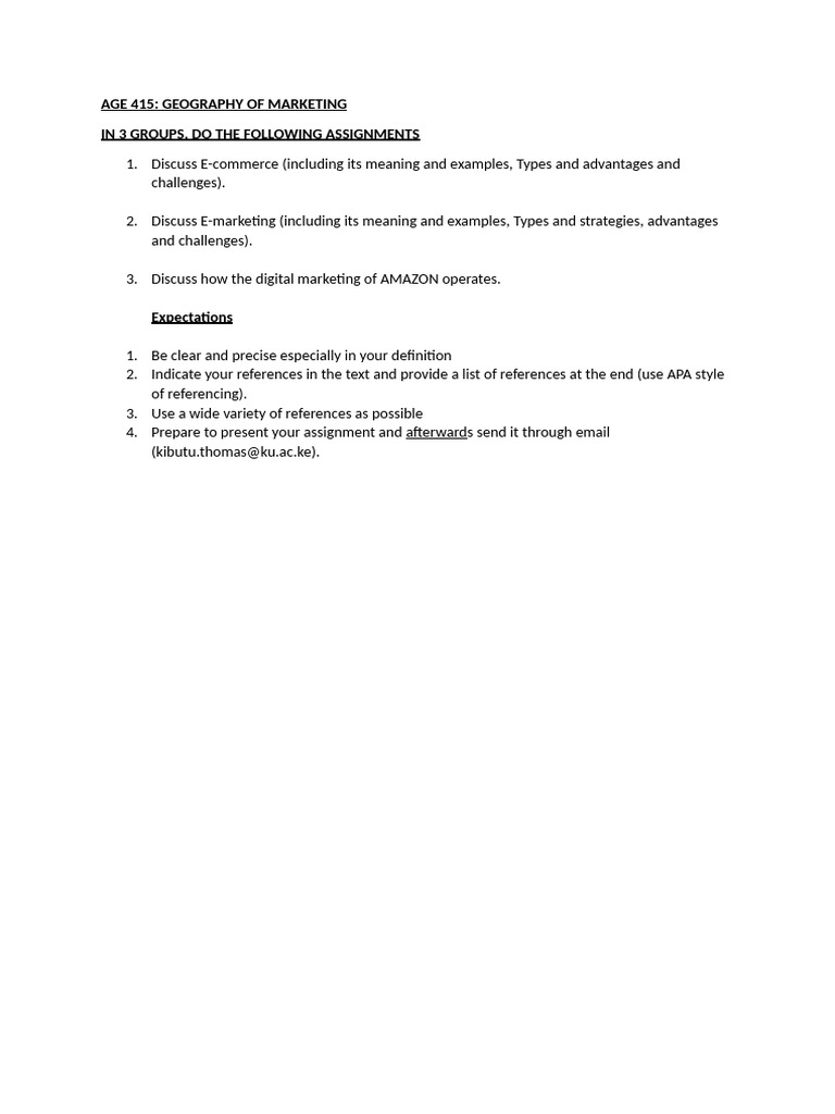 Age 415 Assignments 2024 | PDF