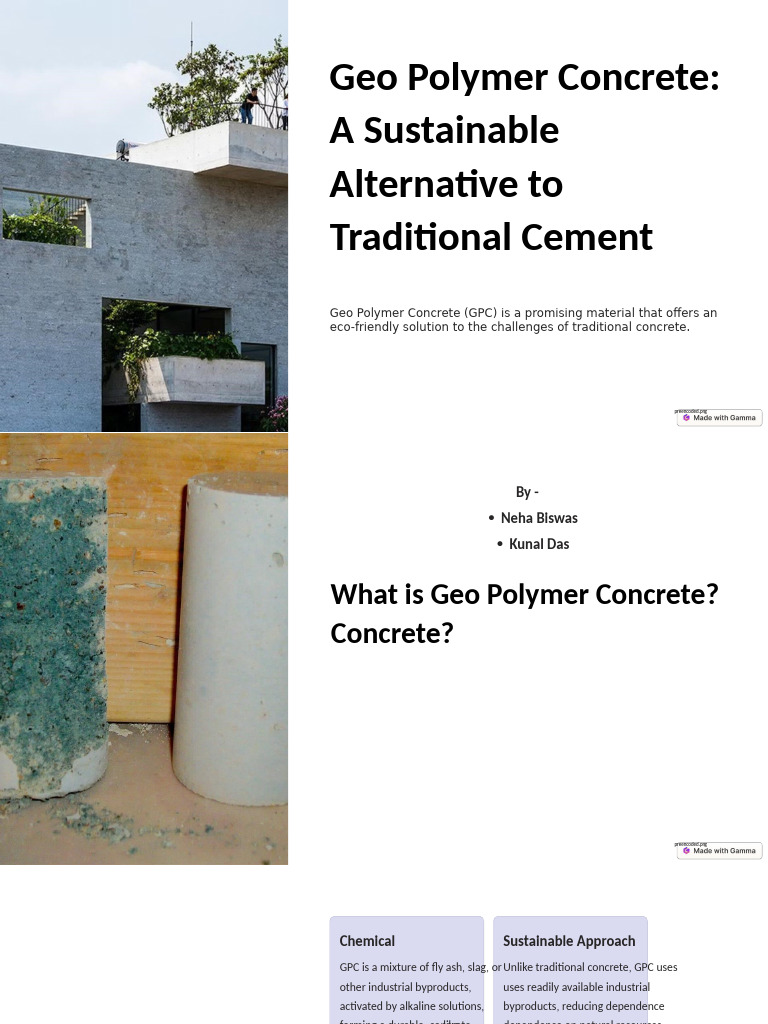 Sustainable Geo Polymer Concrete Benefits | PDF | Concrete | Cement