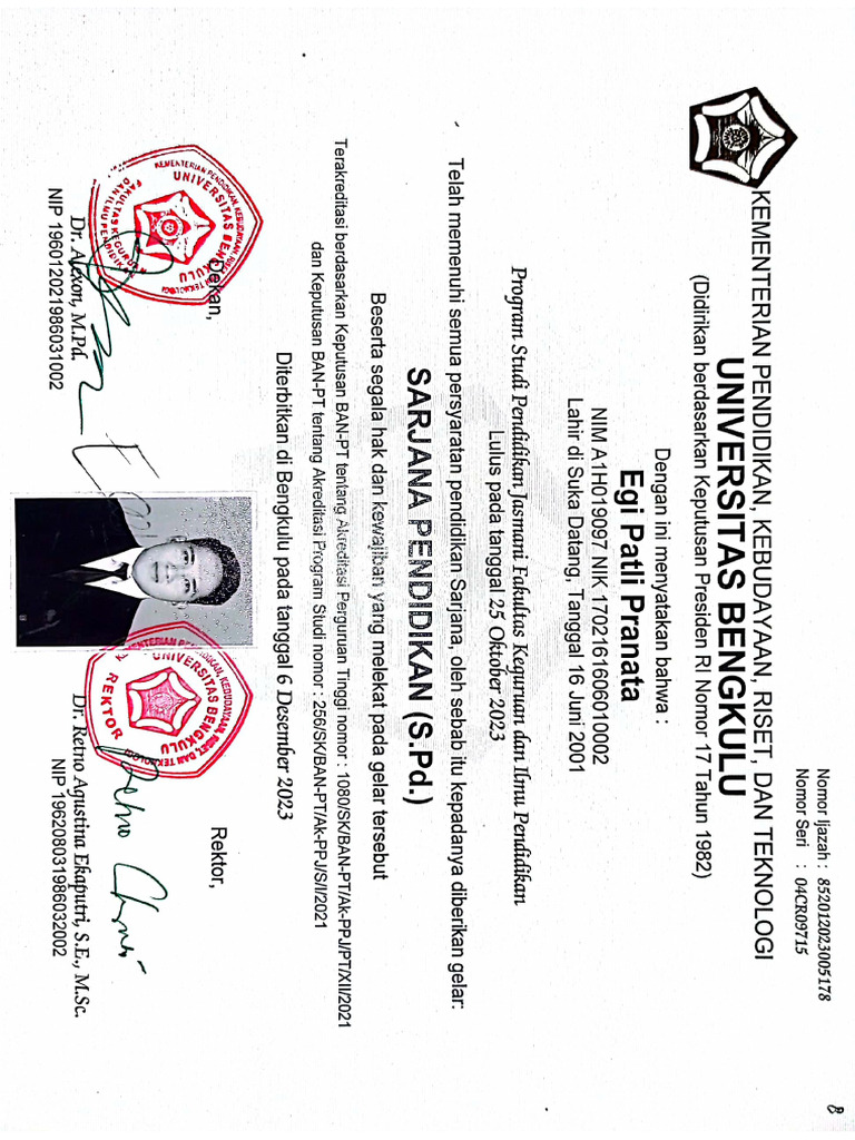 PJK-Egi Patli Pranata-Ijazah | PDF