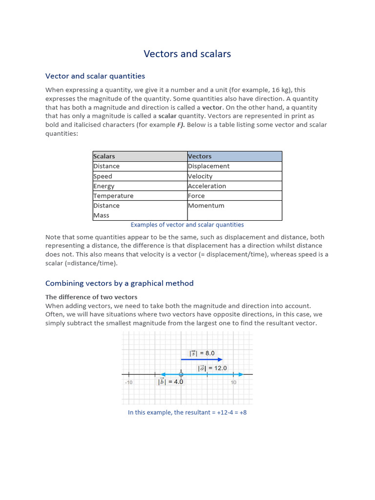 1.1.3 Vectors and Scalars | PDF | Euclidean Vector | Force