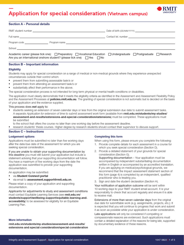 1047 Application For Special Consideration VN 29MAY24 FA Updated 29.07. ...