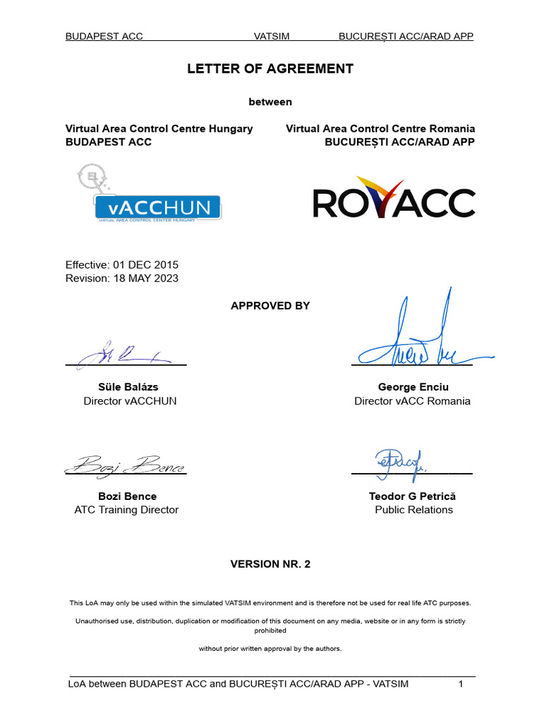 LoA_LRBB_LHCC_2.1_signed | PDF | Air Traffic Control | Instrument ...