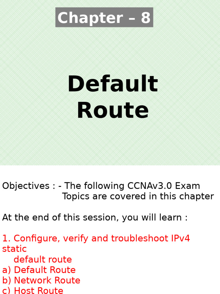 Ch-8 IP Routing [Default] | PDF | Ip Address | Routing