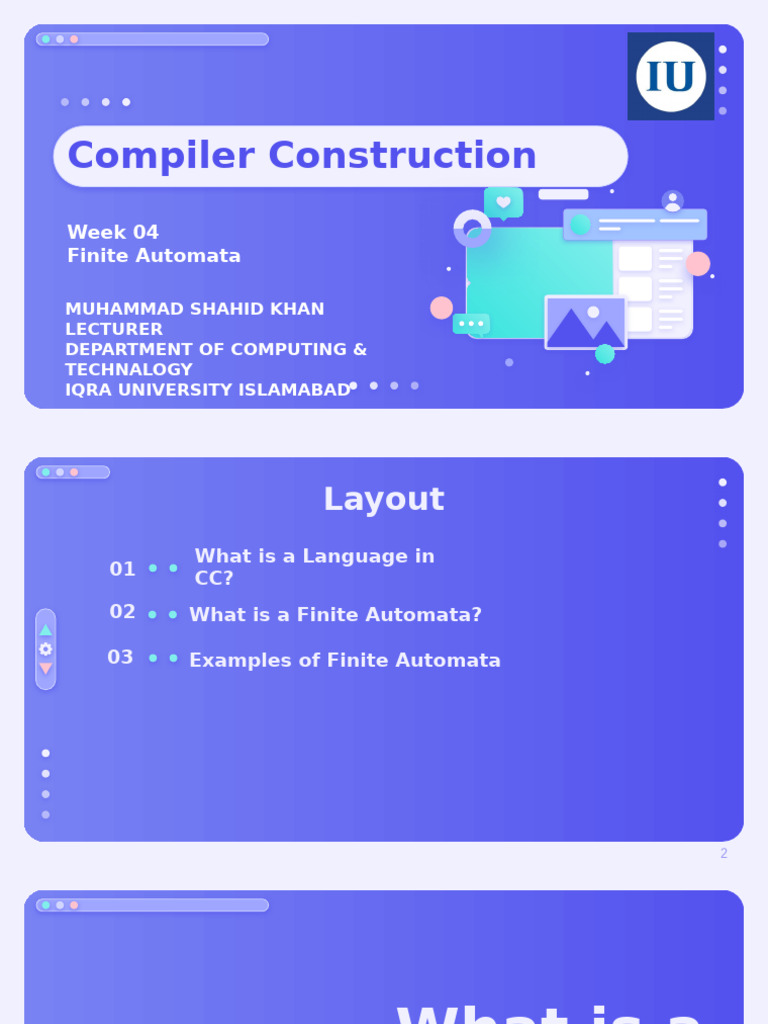Compiler Construction Week 04 Languages in Compiler | PDF | Automata Theory | String (Computer ...