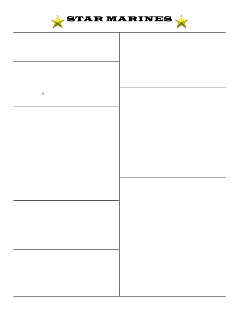 Princess Ryans Star Marines Quick Reference | PDF | Military