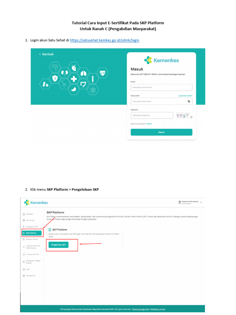 Cara Input E-Sertifikat SKP Ranah C | PDF