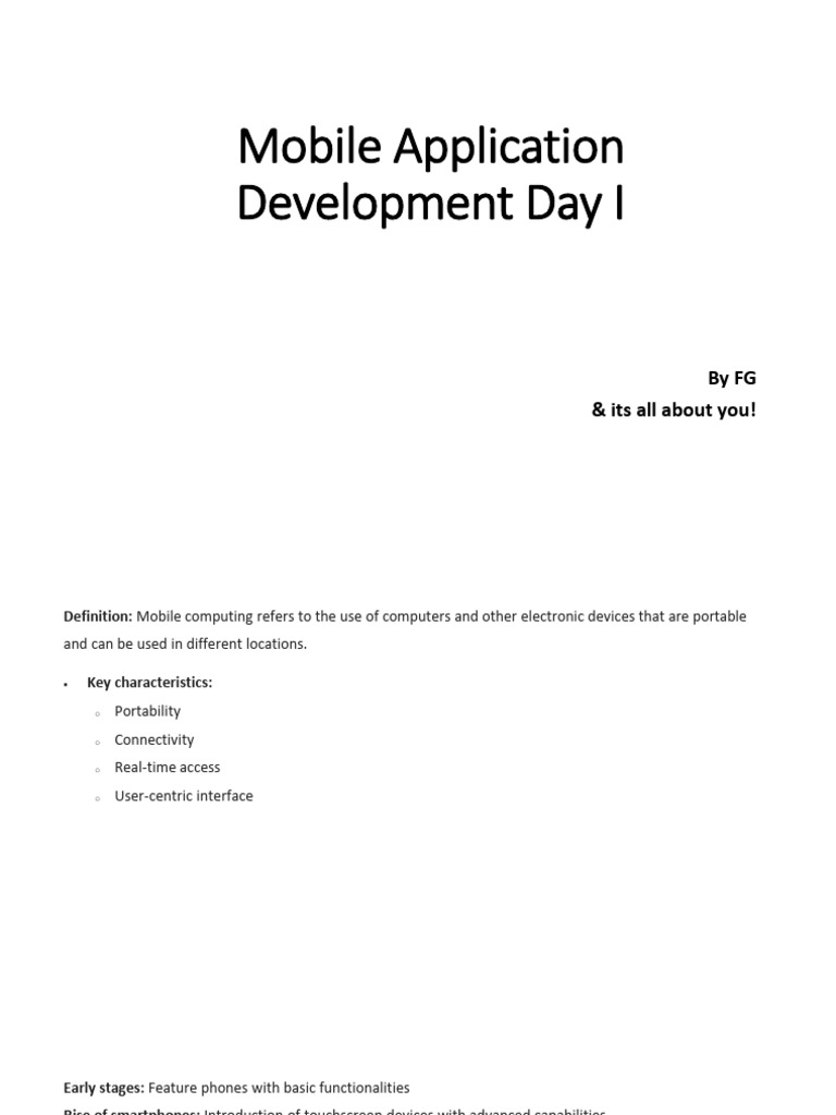 MAD Class I | PDF | Mobile App | Android (Operating System)