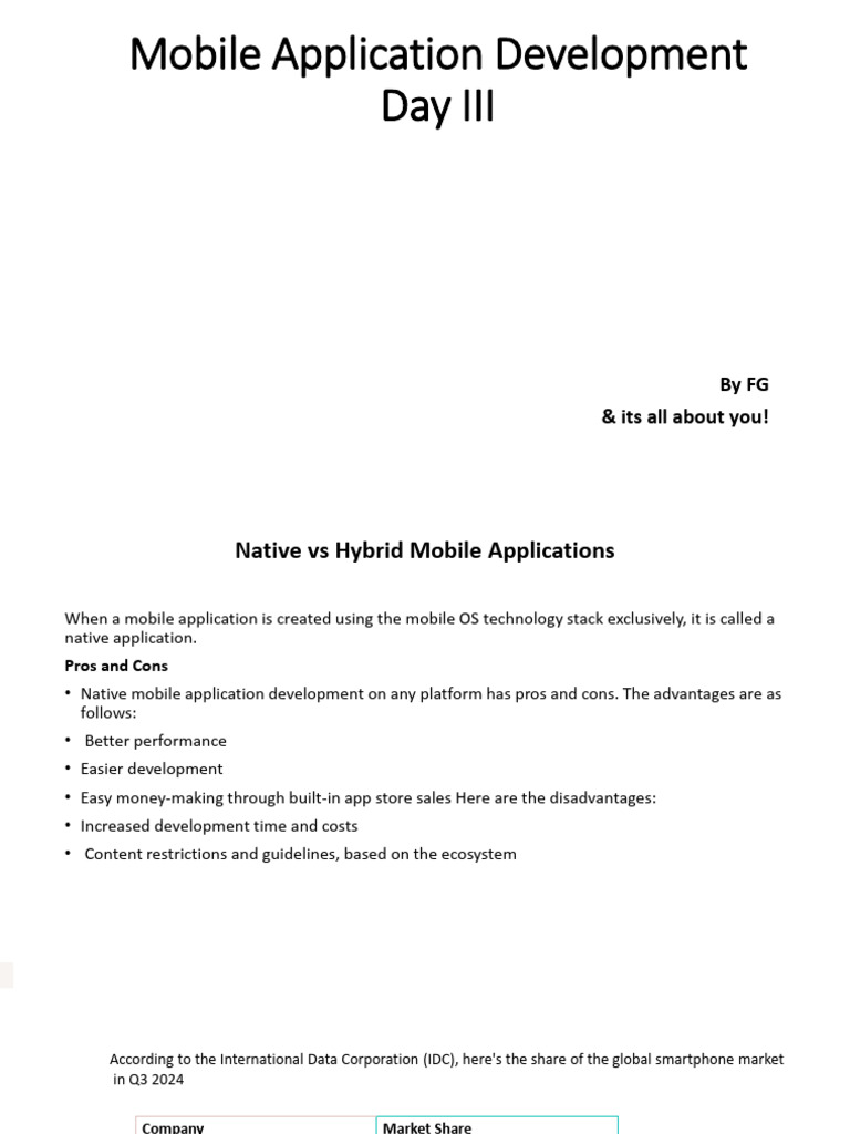 MAD Class 3 (1) | PDF | Mobile App | Application Software