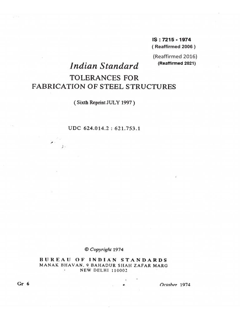 IS 7215 - 1974 - Reff2021 | PDF