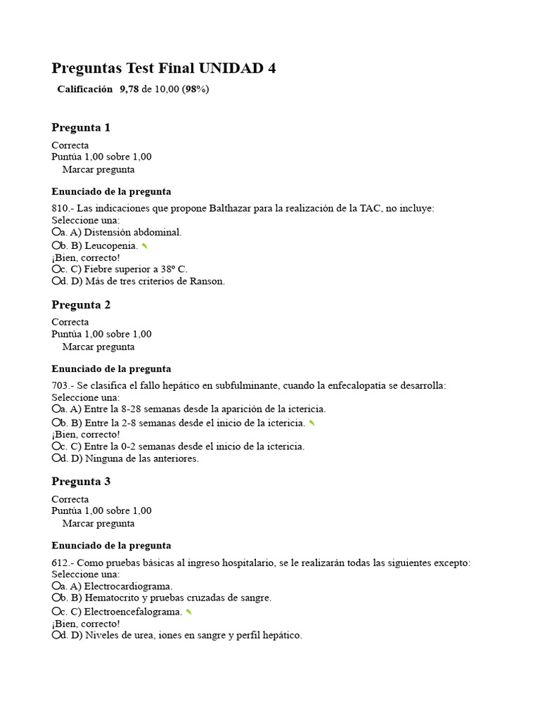 04 Respuestas Un4 | PDF | Medicina CLINICA | Especialidades Medicas