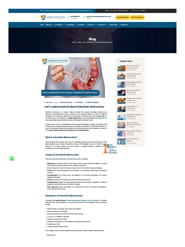 Let's Understand All About Intestinal Obstruction | PDF | Constipation ...