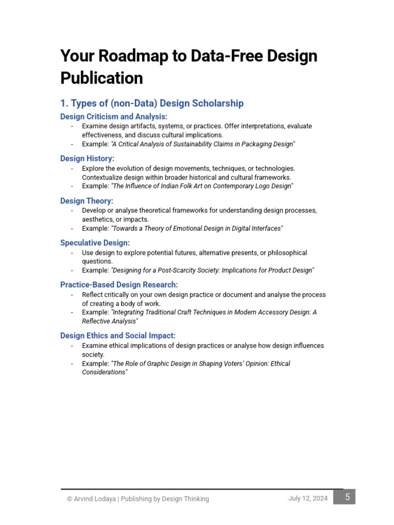 Your Roadmap To Data-Free Design Publications | PDF | Design | Thought