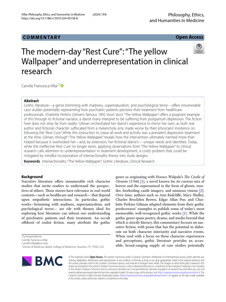 The Modern-Day "Rest Cure": "The Yellow Wallpaper" and ...