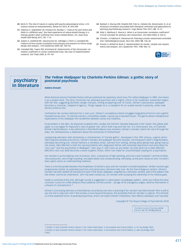 The Yellow Wallpaper by Charlotte Perkins Gilman A Gothic Story of ...