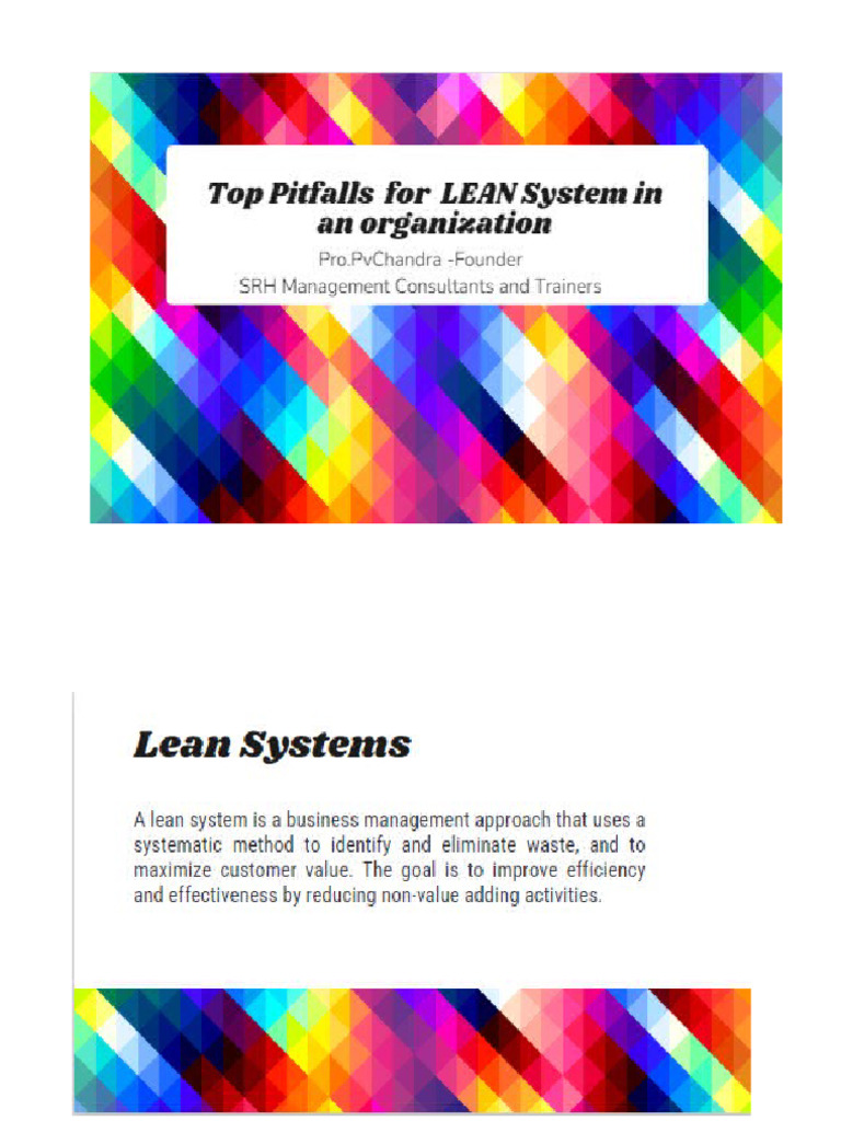 Ebook Lean Systems Pitfalls | PDF