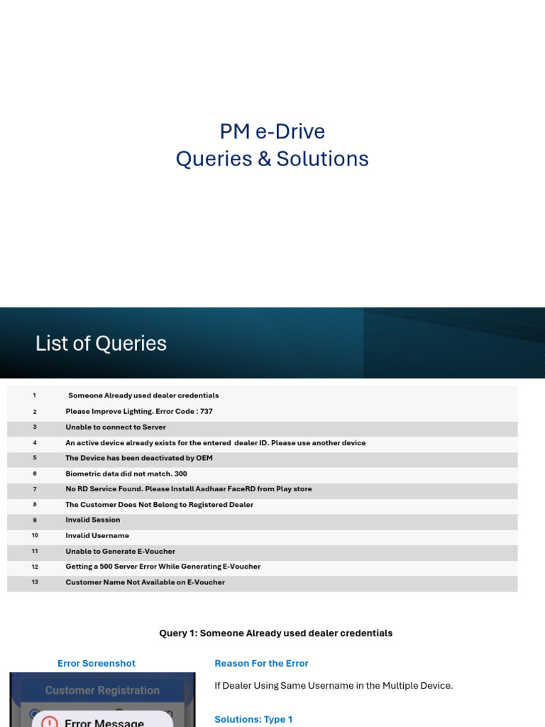 PM E-DRIVE - Error Resolution Steps | PDF | Mobile App | Google Play