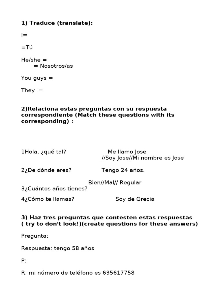 1) Traduce (Translate) | PDF