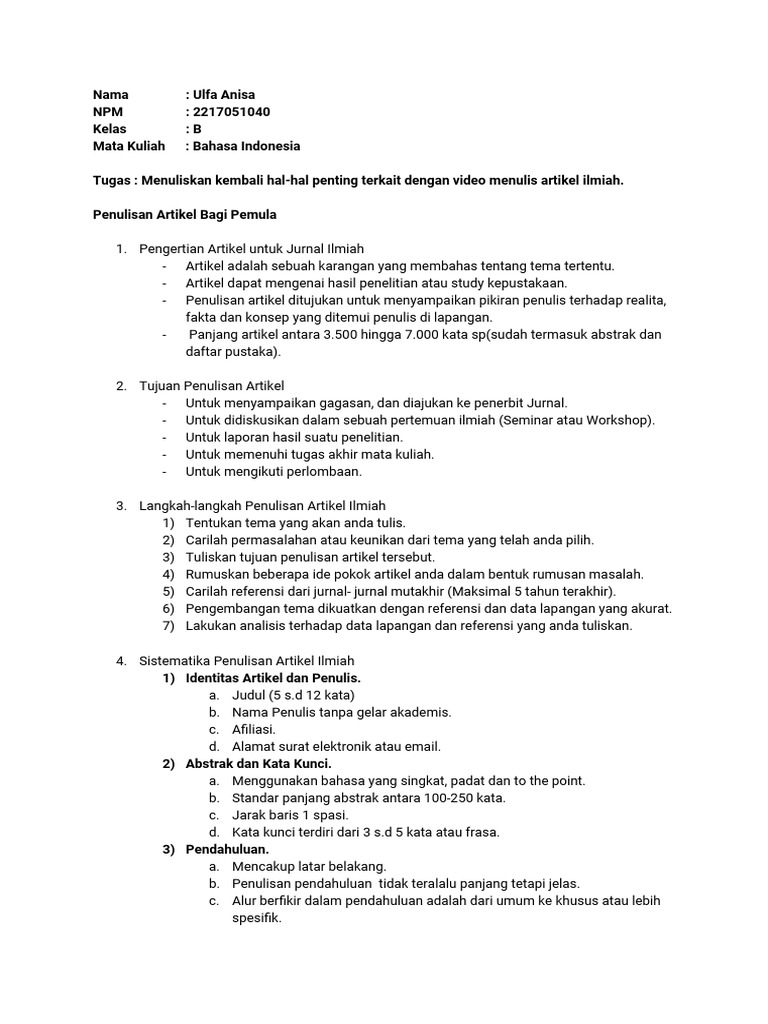 040 - Ulfa Anisa - Struktur Karil | PDF