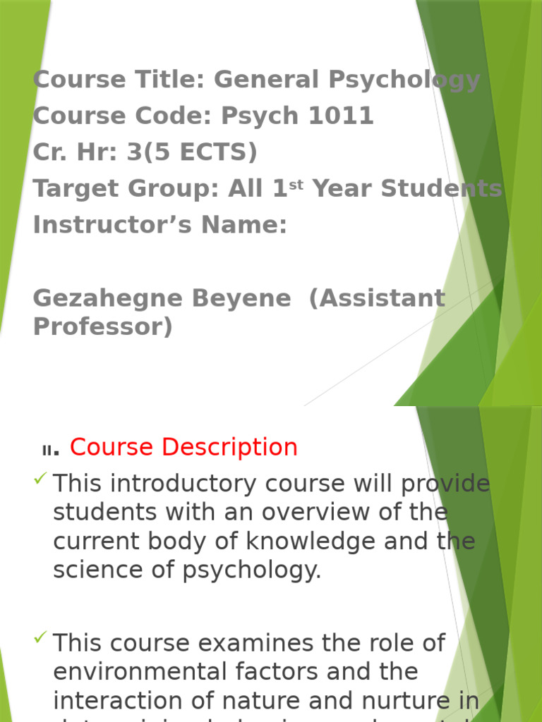 Intro to General Psychology Course | PDF | Classical Conditioning ...