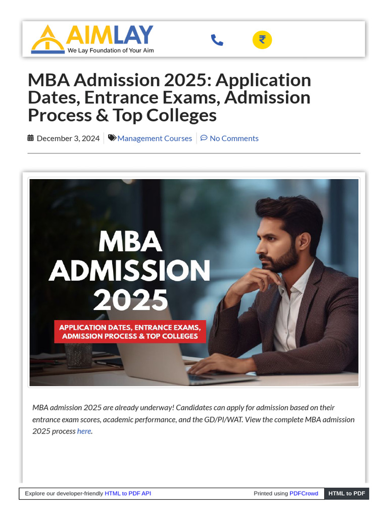 Unlock Your Future: MBA Admission 2025 | PDF | University And College ...