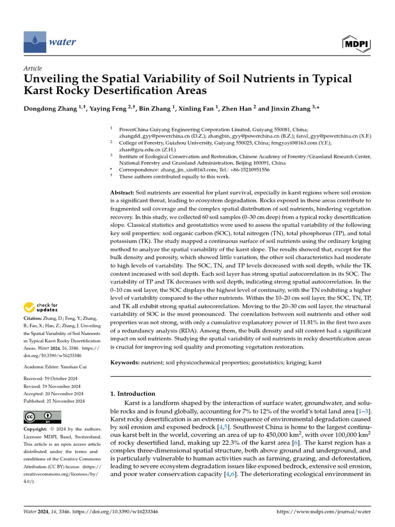 Unveiling The Spatial Variability of Soil Nutrient | PDF | Soil | Ecosystem