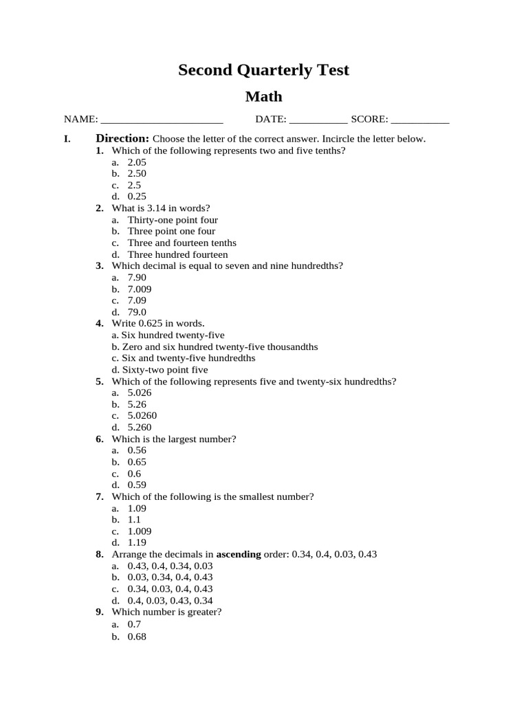 TQ Math Grade 5 ANS | PDF | Numbers | Mathematical Notation