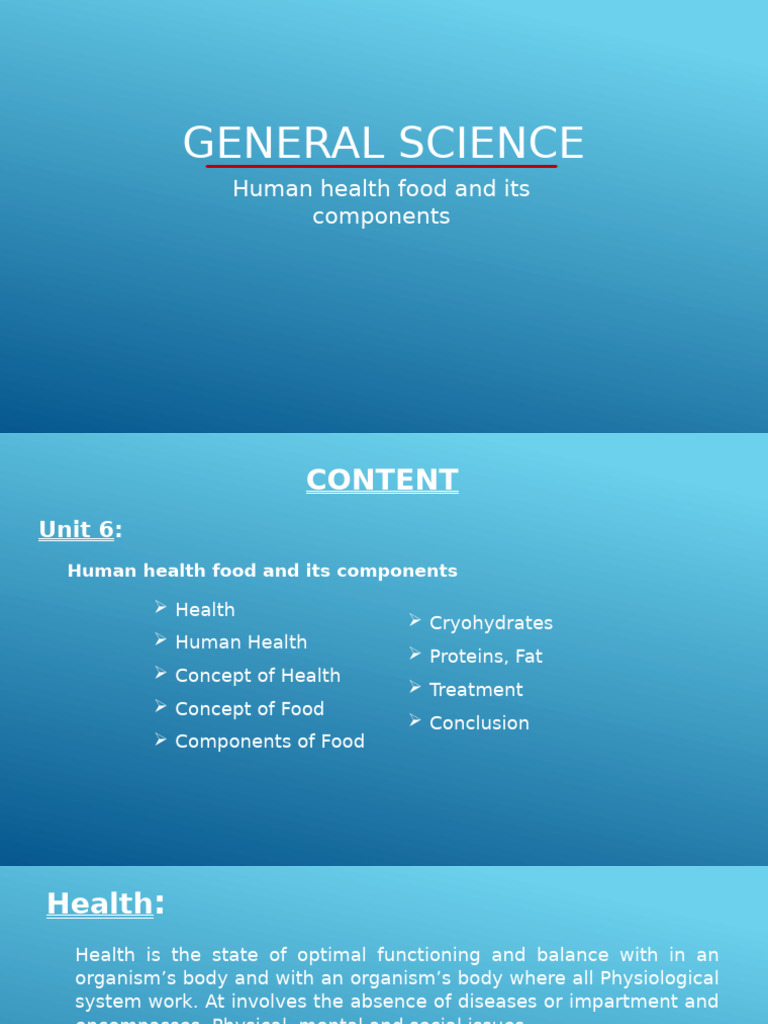 Human Health Food and Its Component | PDF | Foods | Nutrition
