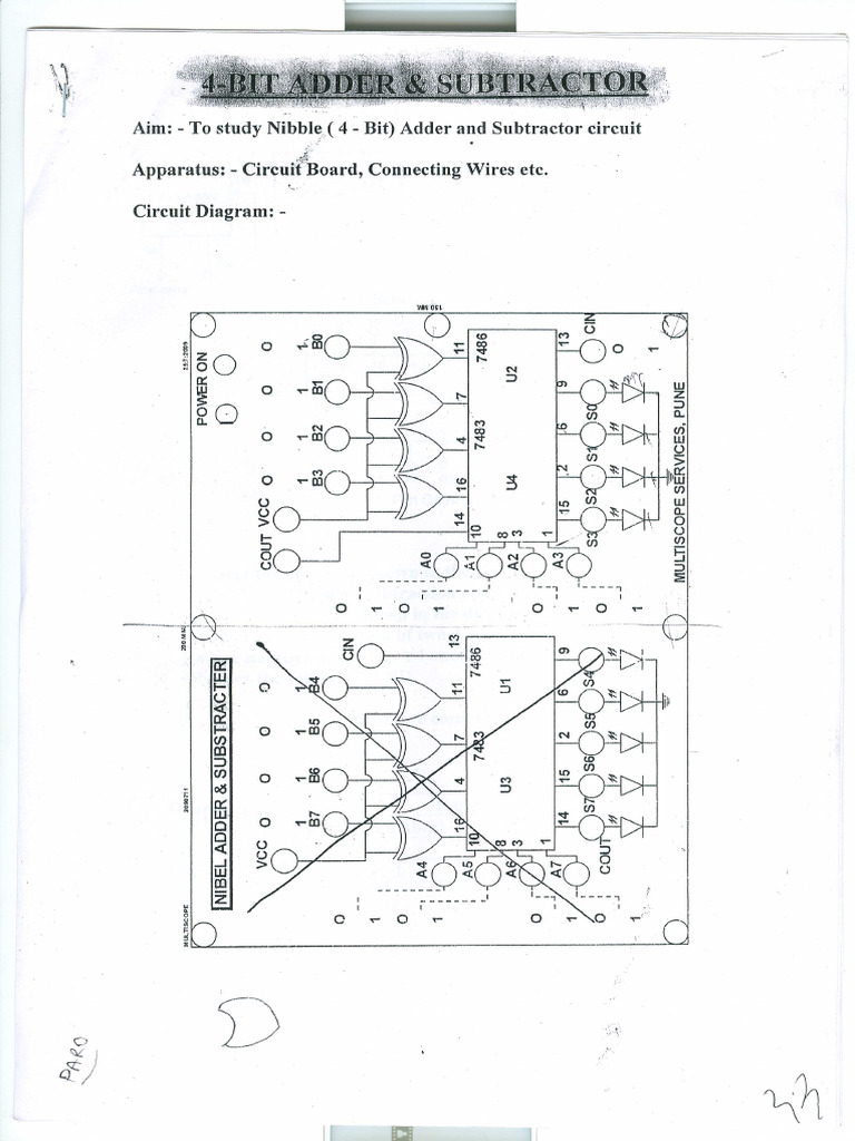 4 Bit Adder and Subtractor | PDF
