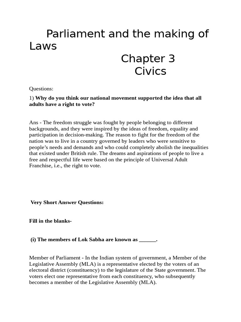 Chapter 3 - Civics - Class 8 | PDF | Governance | Political Events