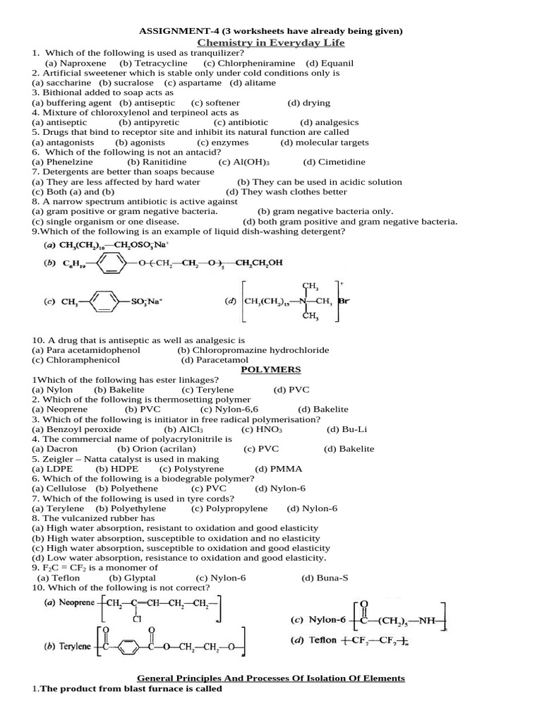 Chemistry in Everyday Life Quiz | PDF | Metals | Smelting