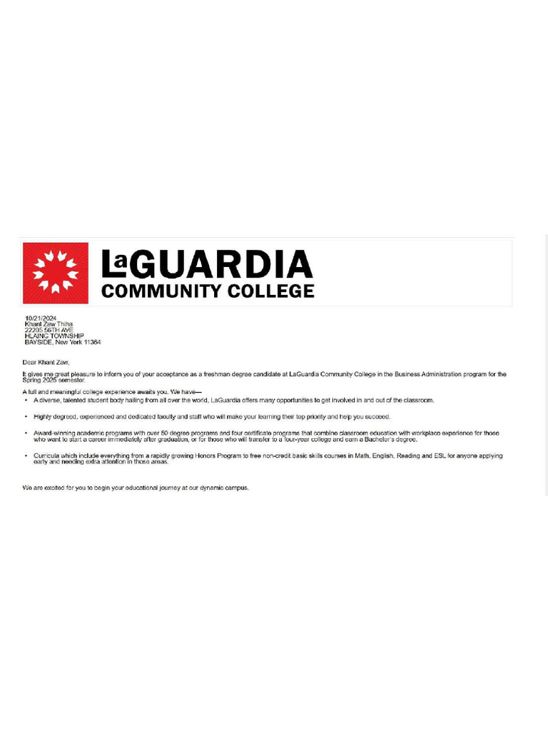 LGCC Acceptance Letter | PDF