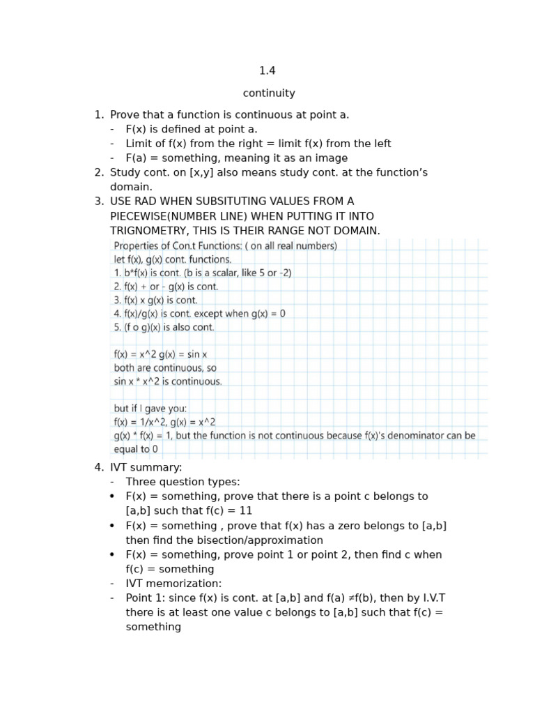 Proving Function Continuity and IVT | PDF