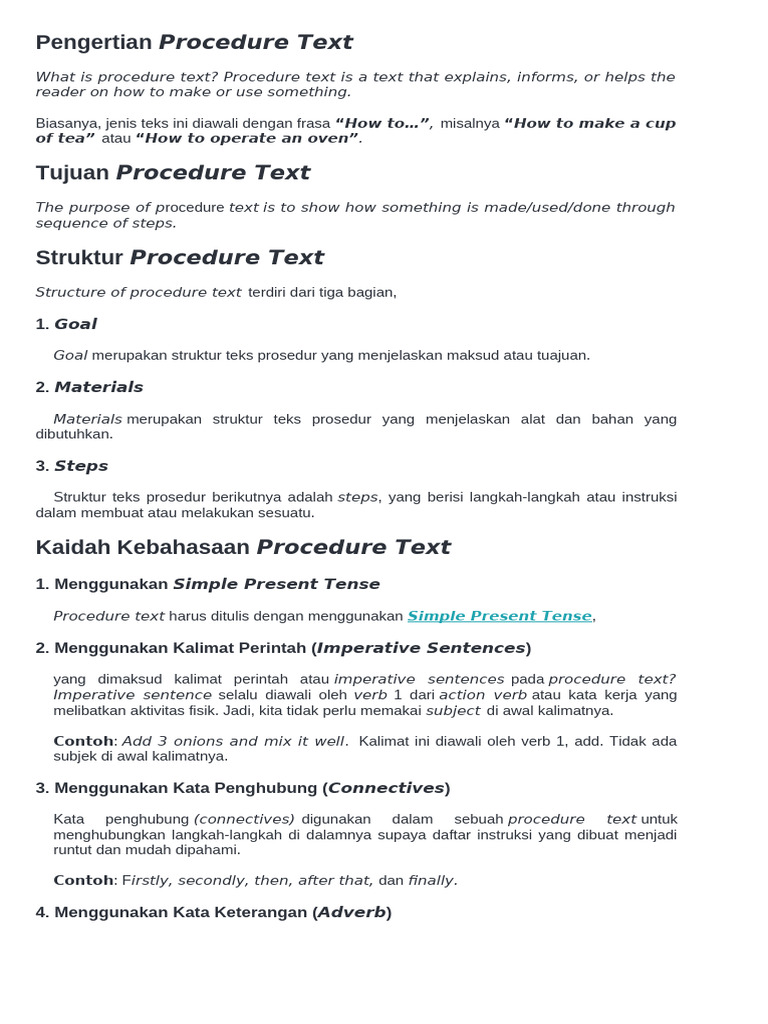 MATERI PROCEDURE TEXT-1 | PDF