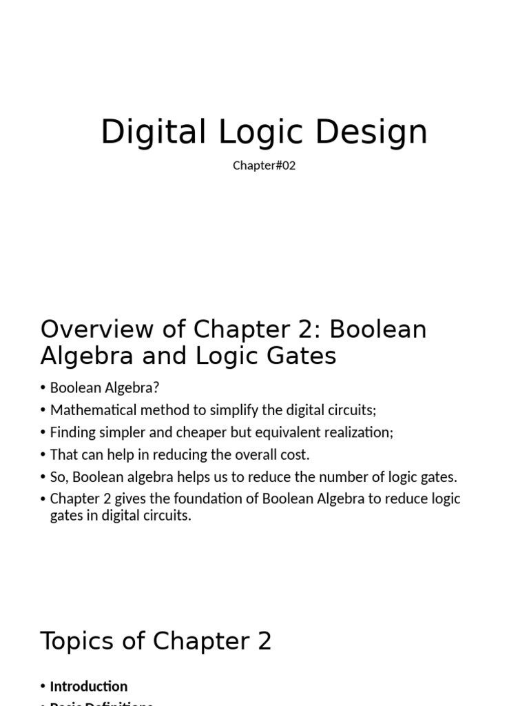 Boolean Algebra in Digital Logic Design | PDF | Boolean Algebra ...