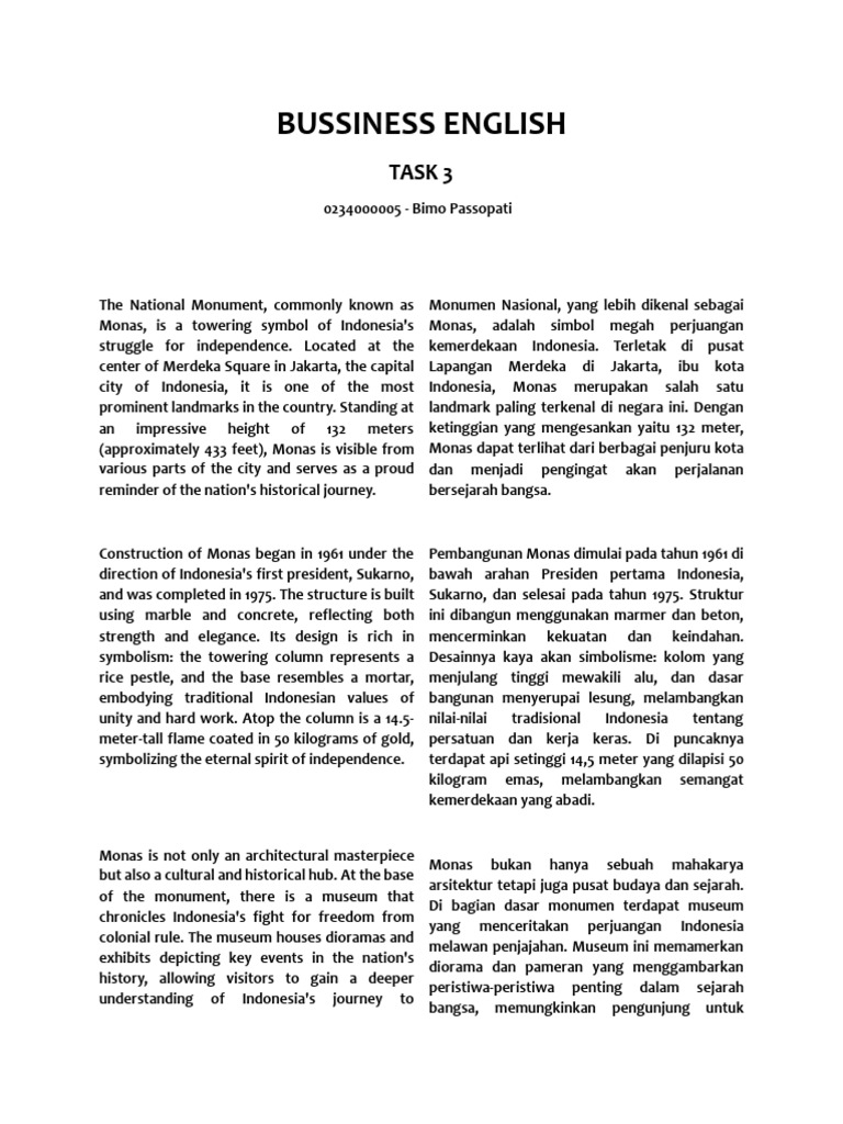 BUSSINESS ENGLISH TASK 3 - Bimo Passopati - 0234000005 | PDF