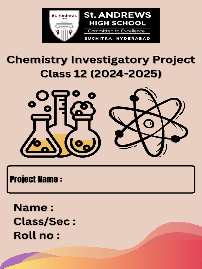 Chemistry Investigatory Project Cover Page | PDF