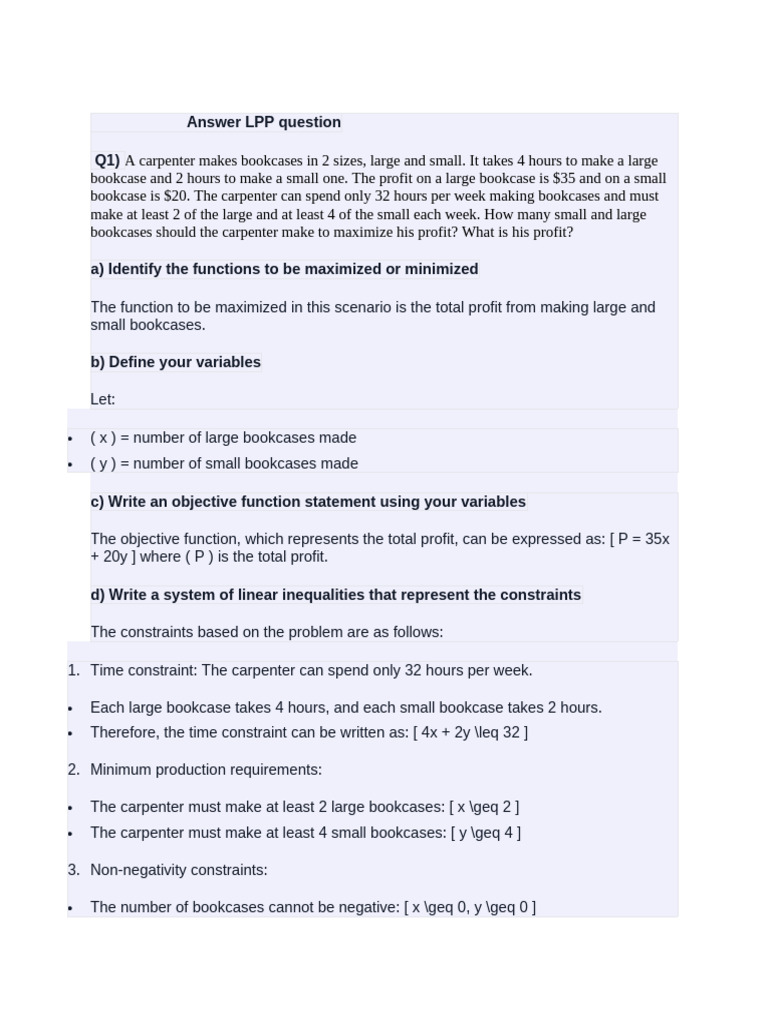 Answer LPP Worksheet 1 Qeuestion | PDF | Vertex (Graph Theory ...