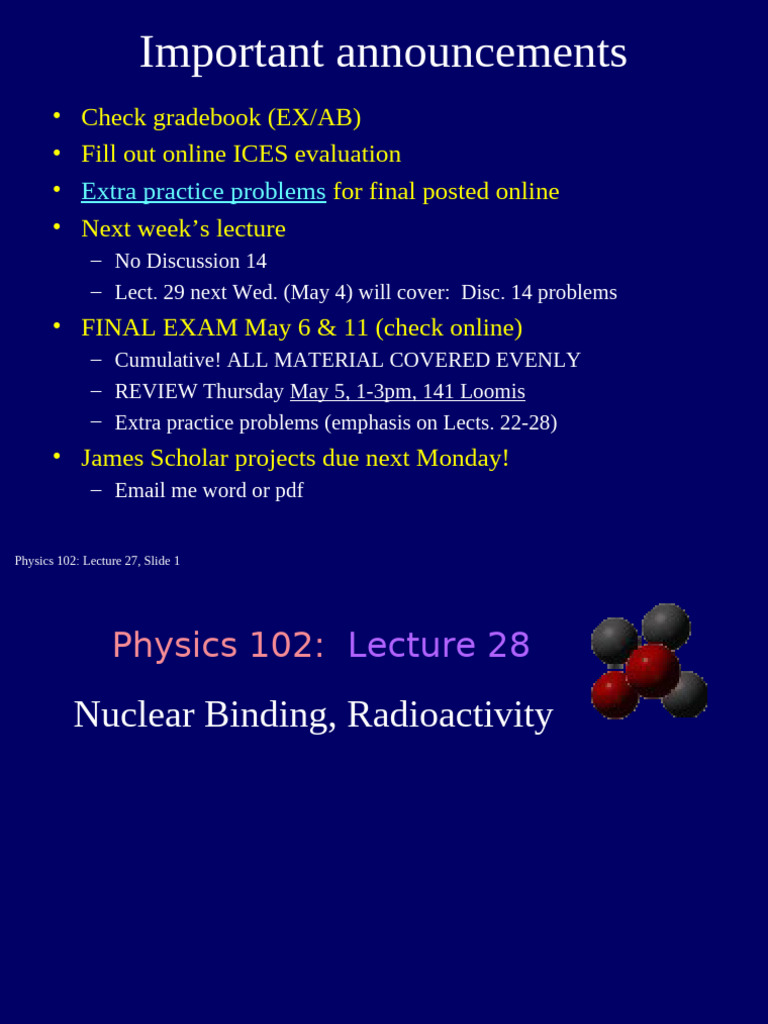 lecture27 | PDF | Atomic Nucleus | Neutron