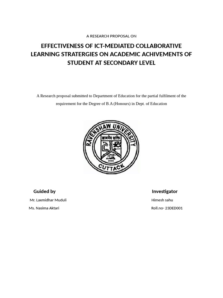 FFECTIVENESS OF ICT-MEDIATED COLLABORATIVE LEARNING STRATERGIES ON ...