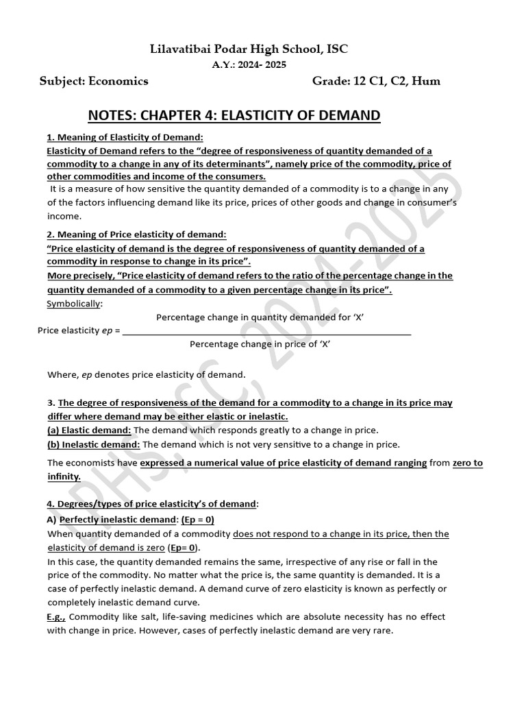 Elasticity of Demand | PDF | Elasticity (Economics) | Demand