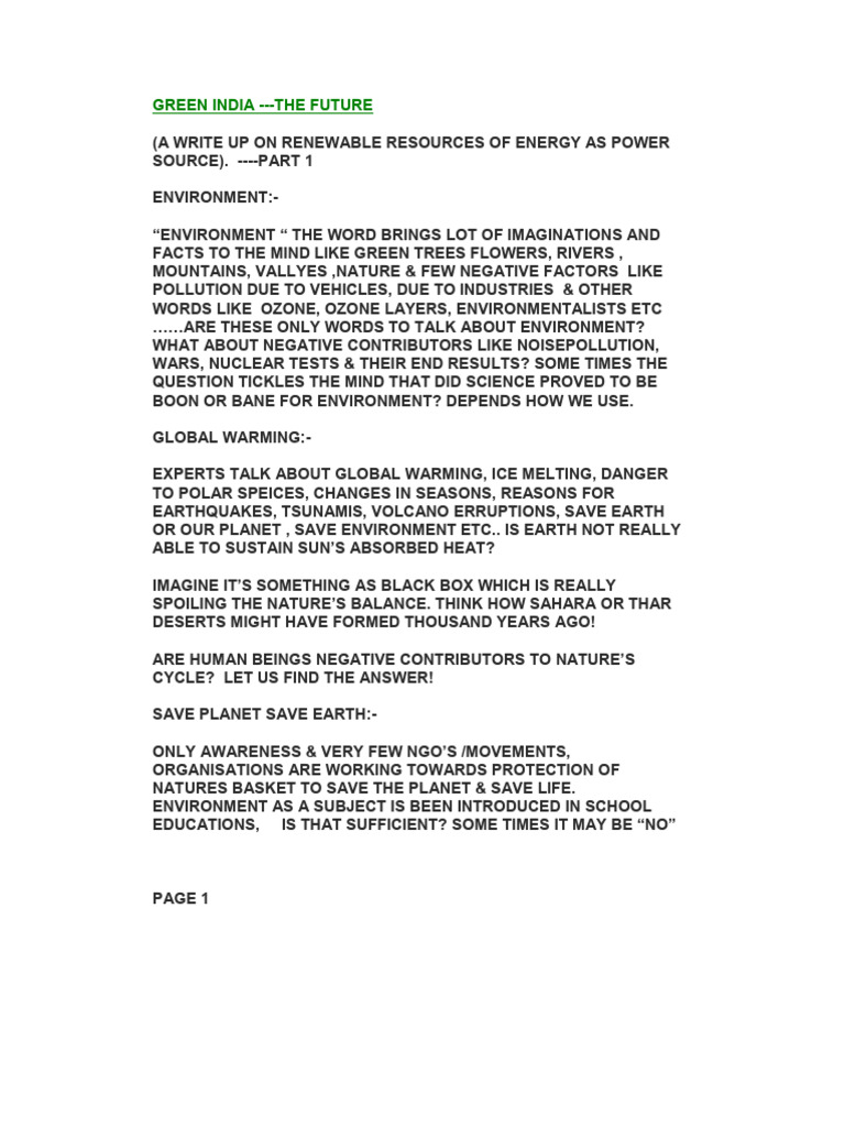 GREEN_INDIA | PDF | Natural Environment | Nature