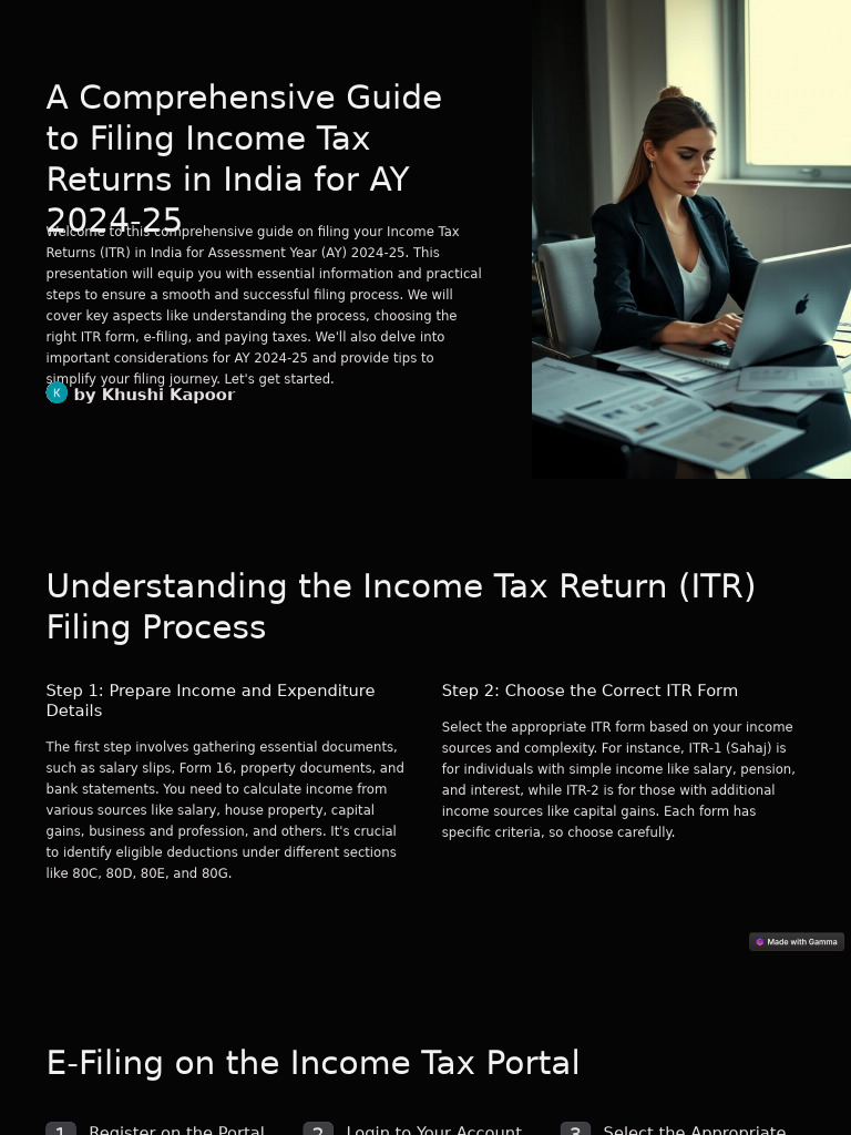 A Comprehensive Guide To Filing Income Tax Returns in India For AY 2024 ...
